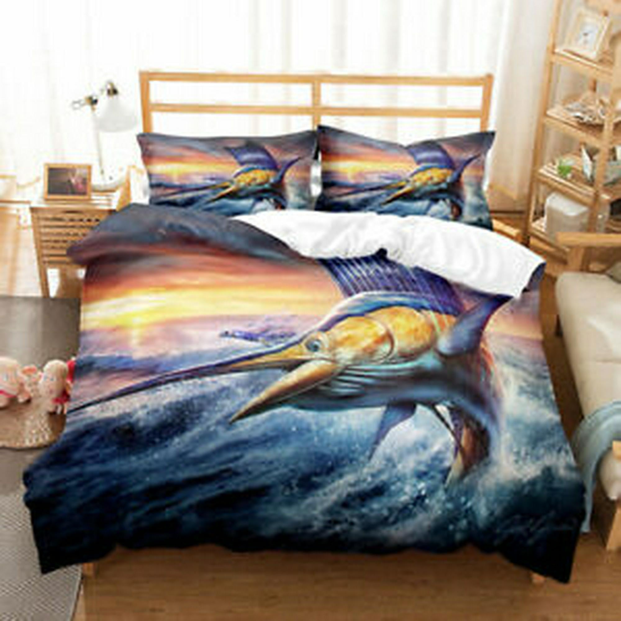 3D Ocean Fish Sea Animal Duvet Quilt Cover Pillowcase Bedding Set New ...