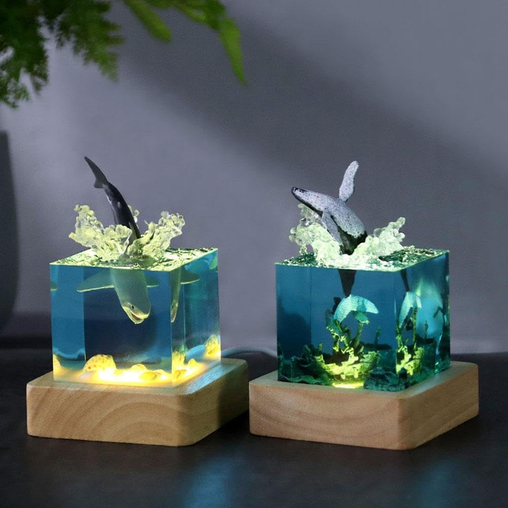 3D Ocean Lamp, Whale Resin Lamp,Resin Ocean Lamp,Ocean Humpback Whale ...