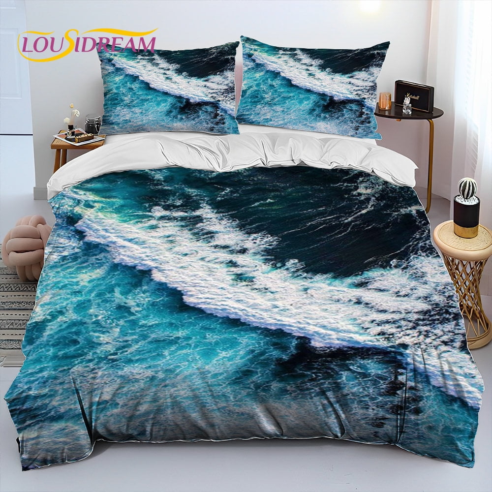 3D Ocean Seawater Beach Sea Water Comforter Bedding Set Duvet Cover Bed ...