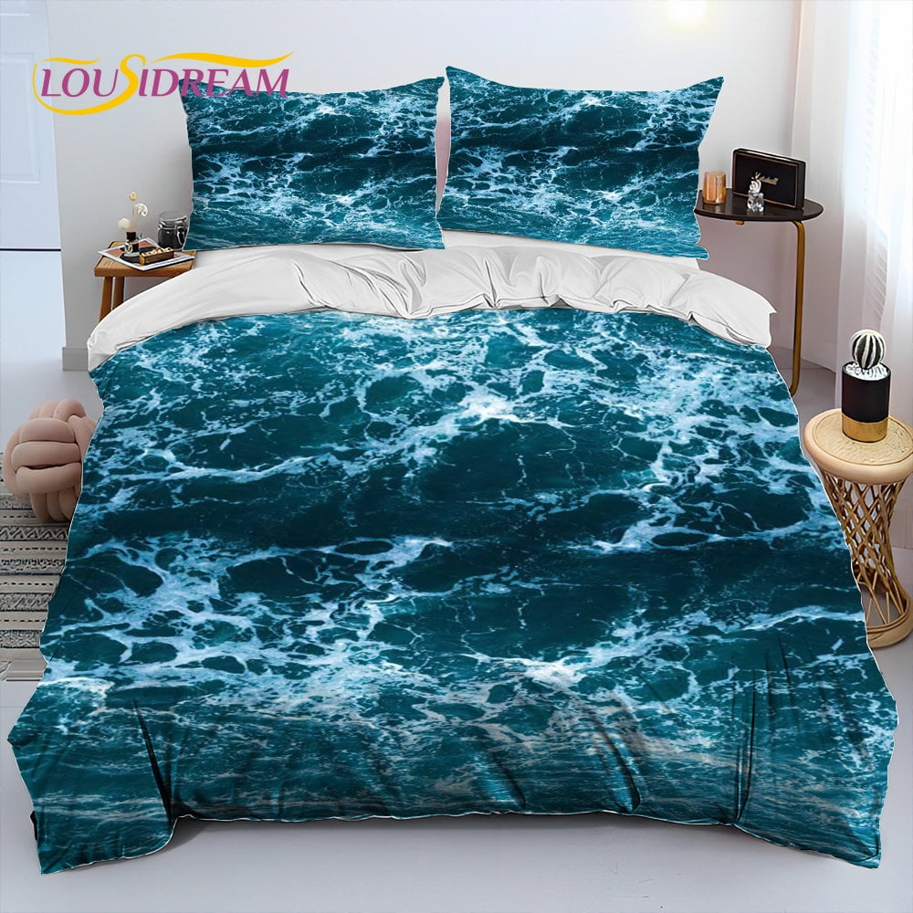 3D Ocean Seawater Beach Sea Water Comforter Bedding Set Duvet Cover Bed ...