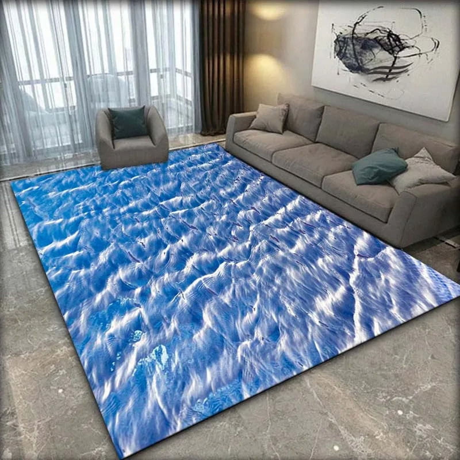 3D Ocean Seawater Beach Water Area Rug Carpet Rug for Living Room ...