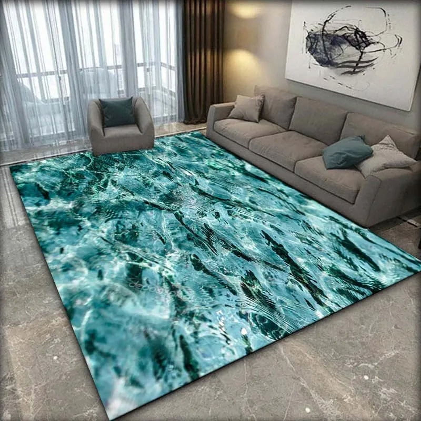 3D Ocean Seawater Beach Water Area Rug Carpet Rug for Living Room ...