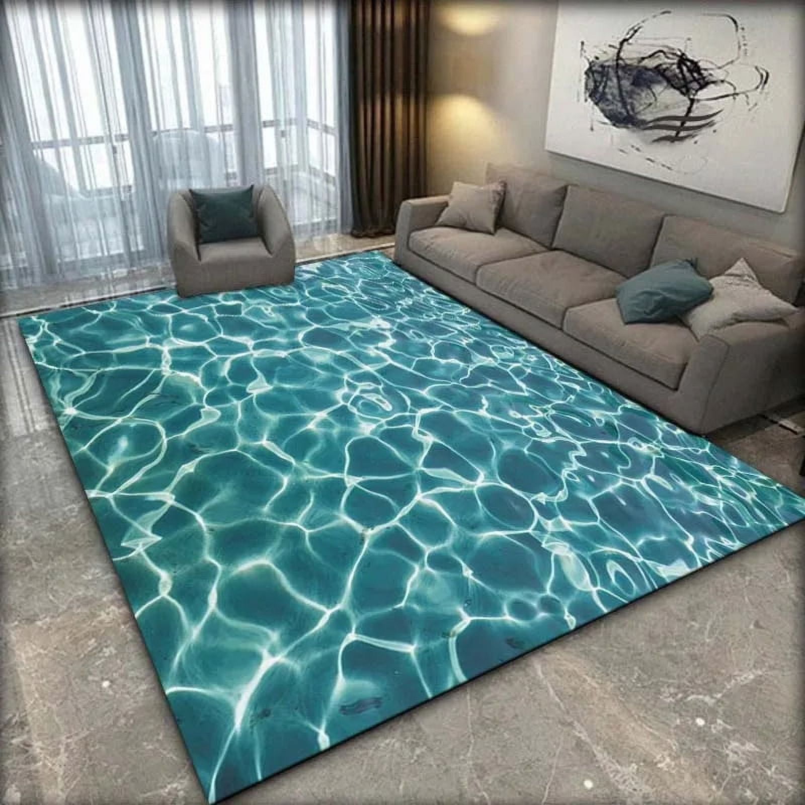 3D Ocean Seawater Beach Water Area Rug Carpet Rug for Living Room ...