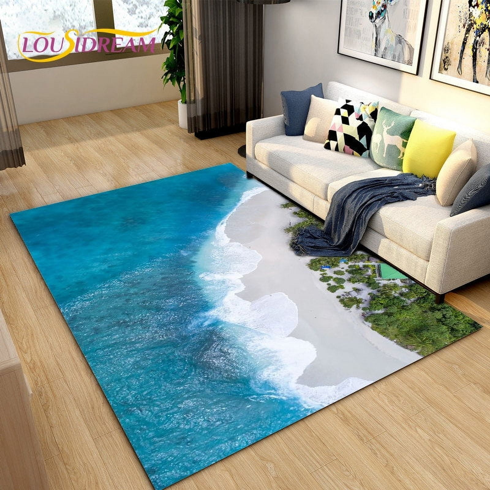3D Ocean Seawater Beach Water Scenery Area Rug Carpet Rug for Living ...