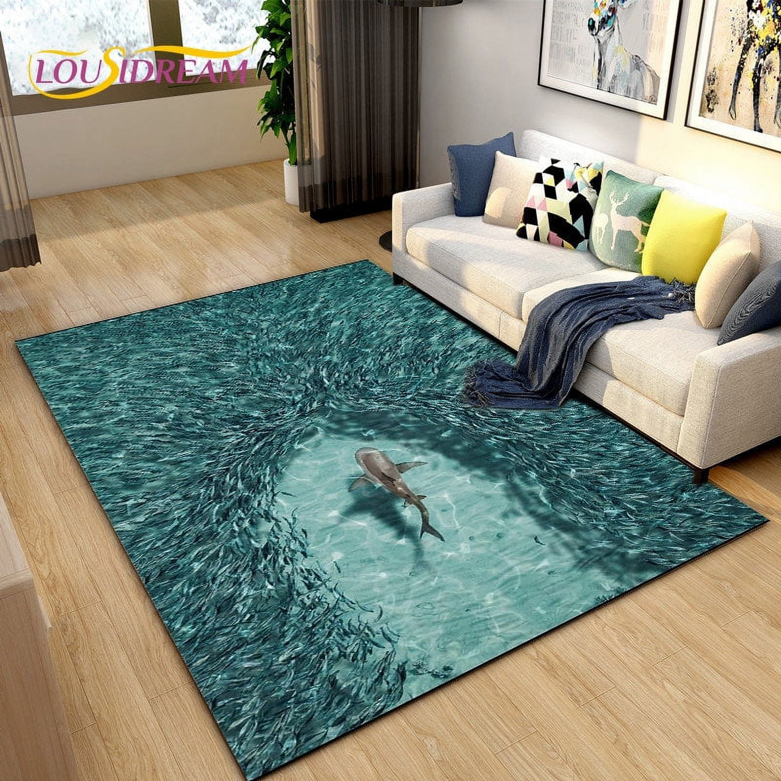 3D Ocean Seawater Beach Water Scenery Area Rug Carpet Rug for Living ...