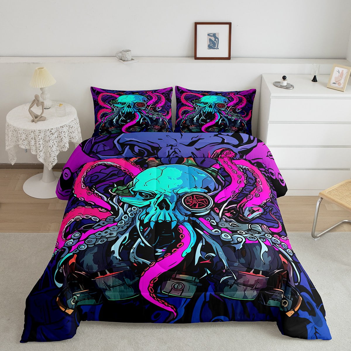 3D Octopus Comforter Set Cartoon Sea Animal Bedding Comforters & Sets ...