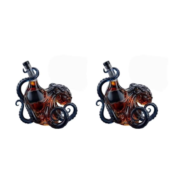 3D Octopus Shaped Liquor Decanter Deep Sea Nautical Glass Bottle ...