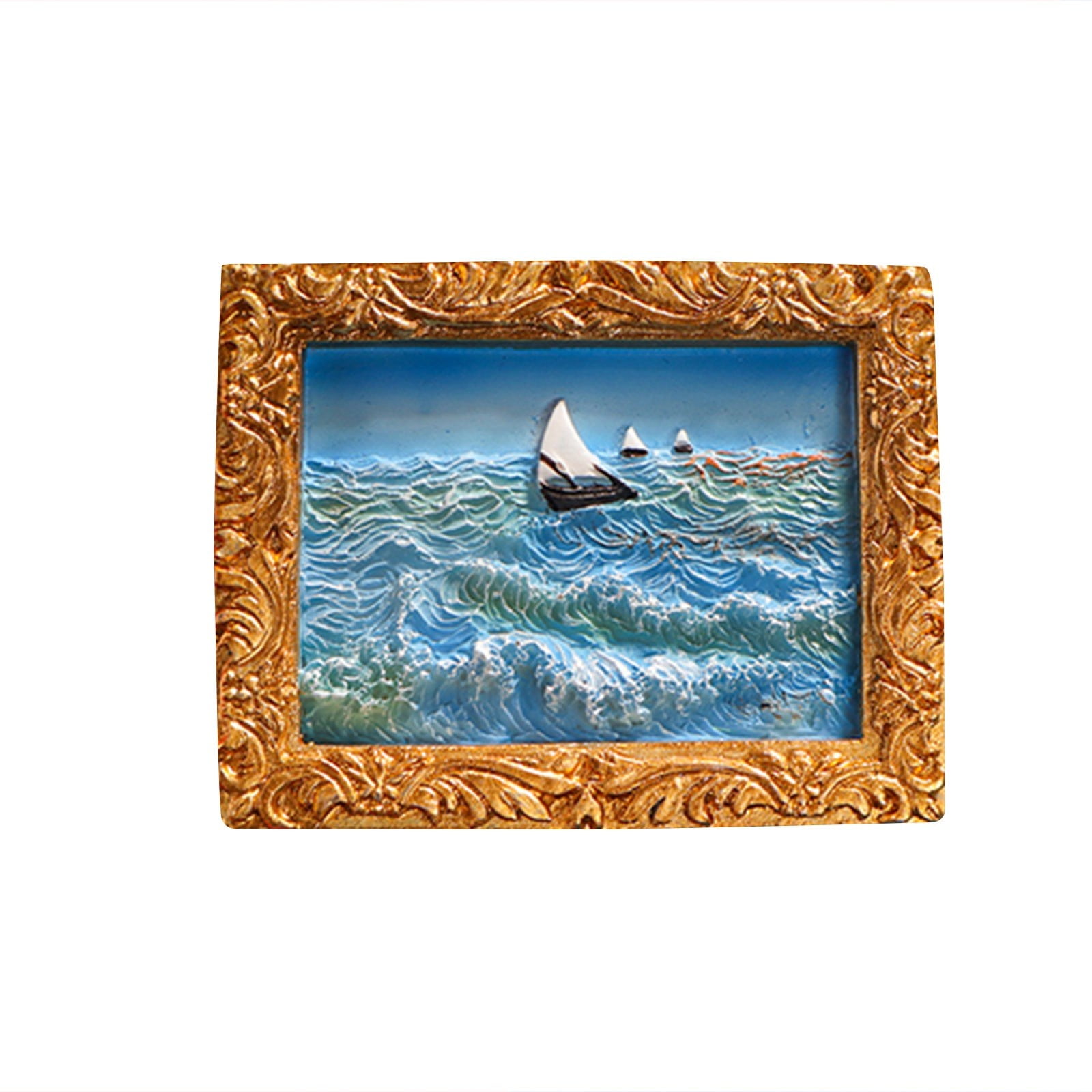 3D Oil Painting Style Fridge Magnets Set Of 6, Miniature Landscape ...