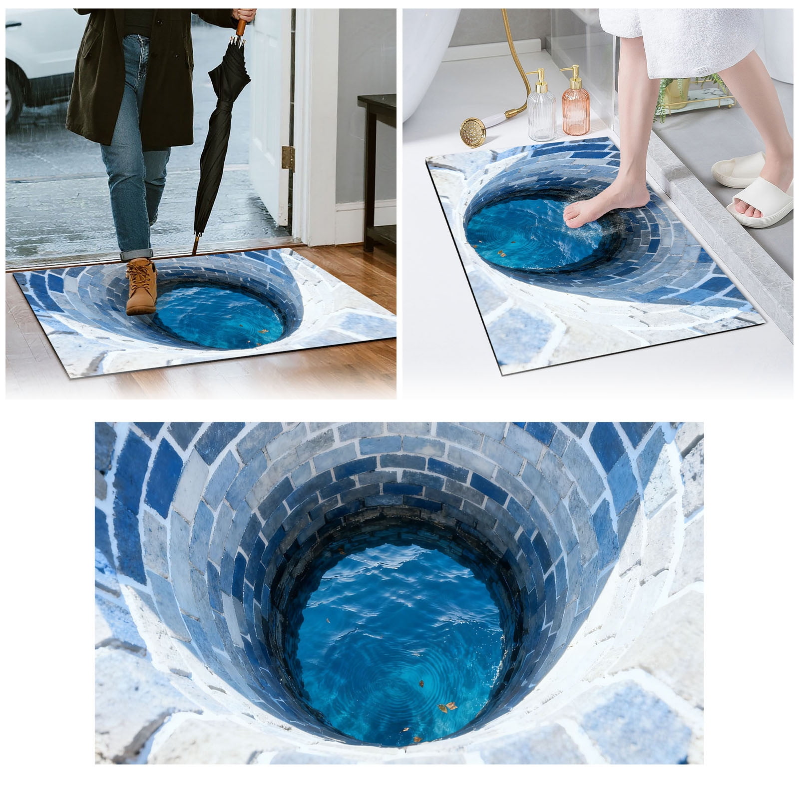 3D Optical Front Door Mat with Non Bottom for Living Room Entrance ...