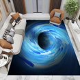 3D Optical Illusion Area Rug, Abstract Blue Vortex Swirl Carpet ...