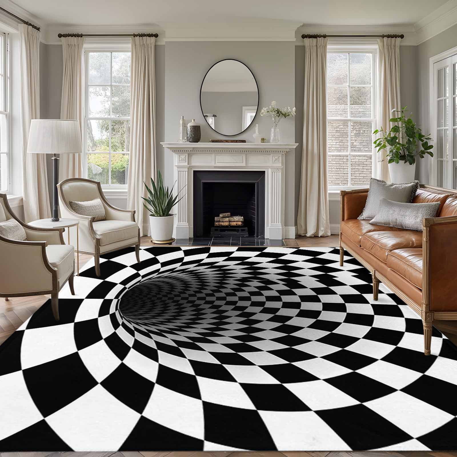 3D Optical Illusion Area Rugs 5'x8', Small Throw Rugs for Classroom ...
