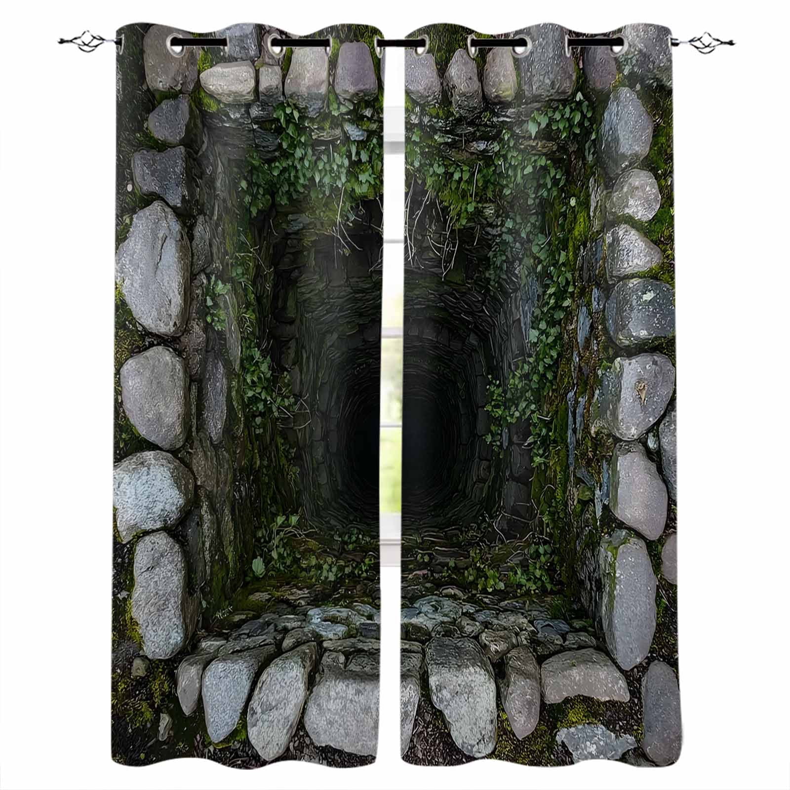 3D Optical Illusion Blackout Curtains for Bedroom/Living Room, Thermal ...