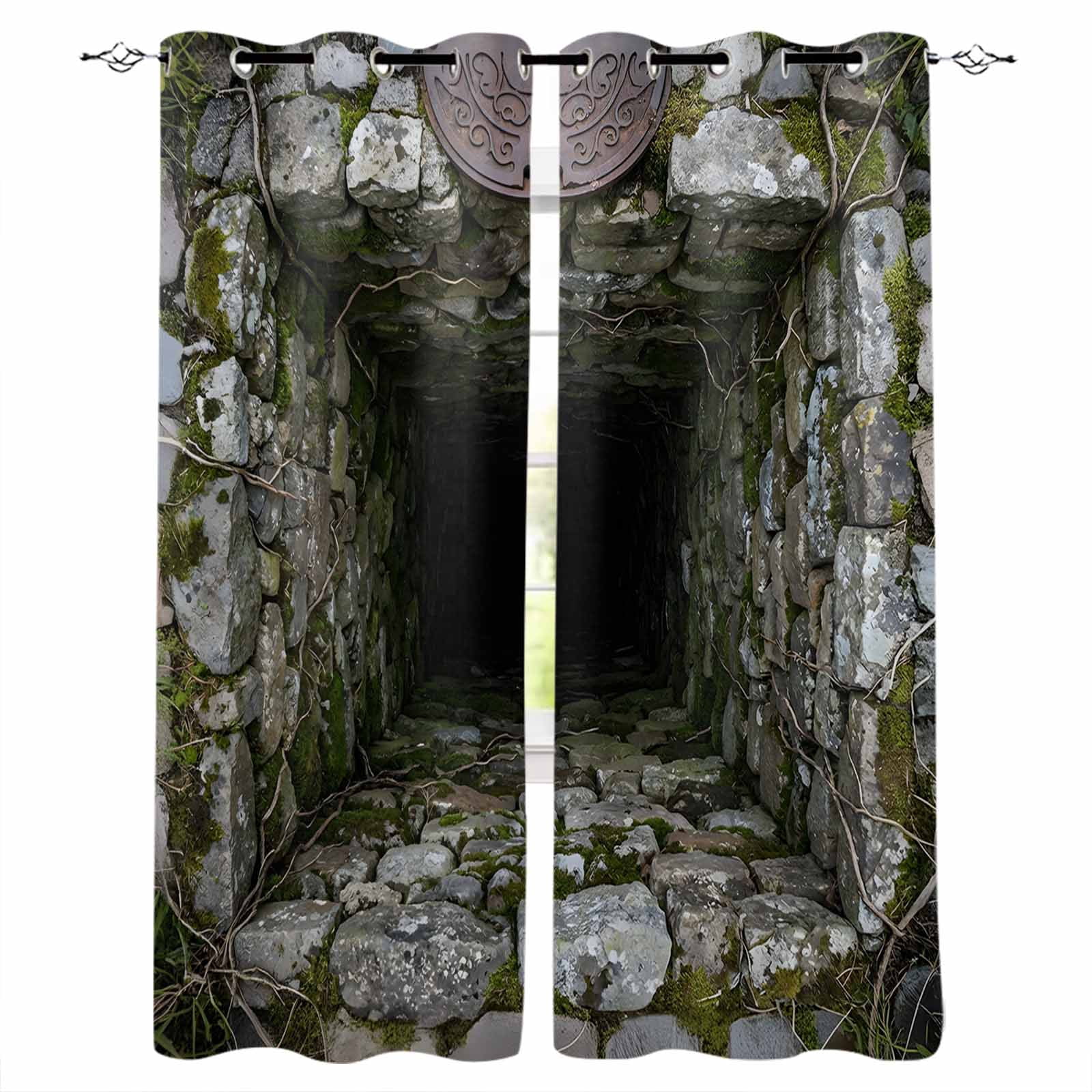 3D Optical Illusion Blackout Curtains for Bedroom/Living Room, Thermal ...