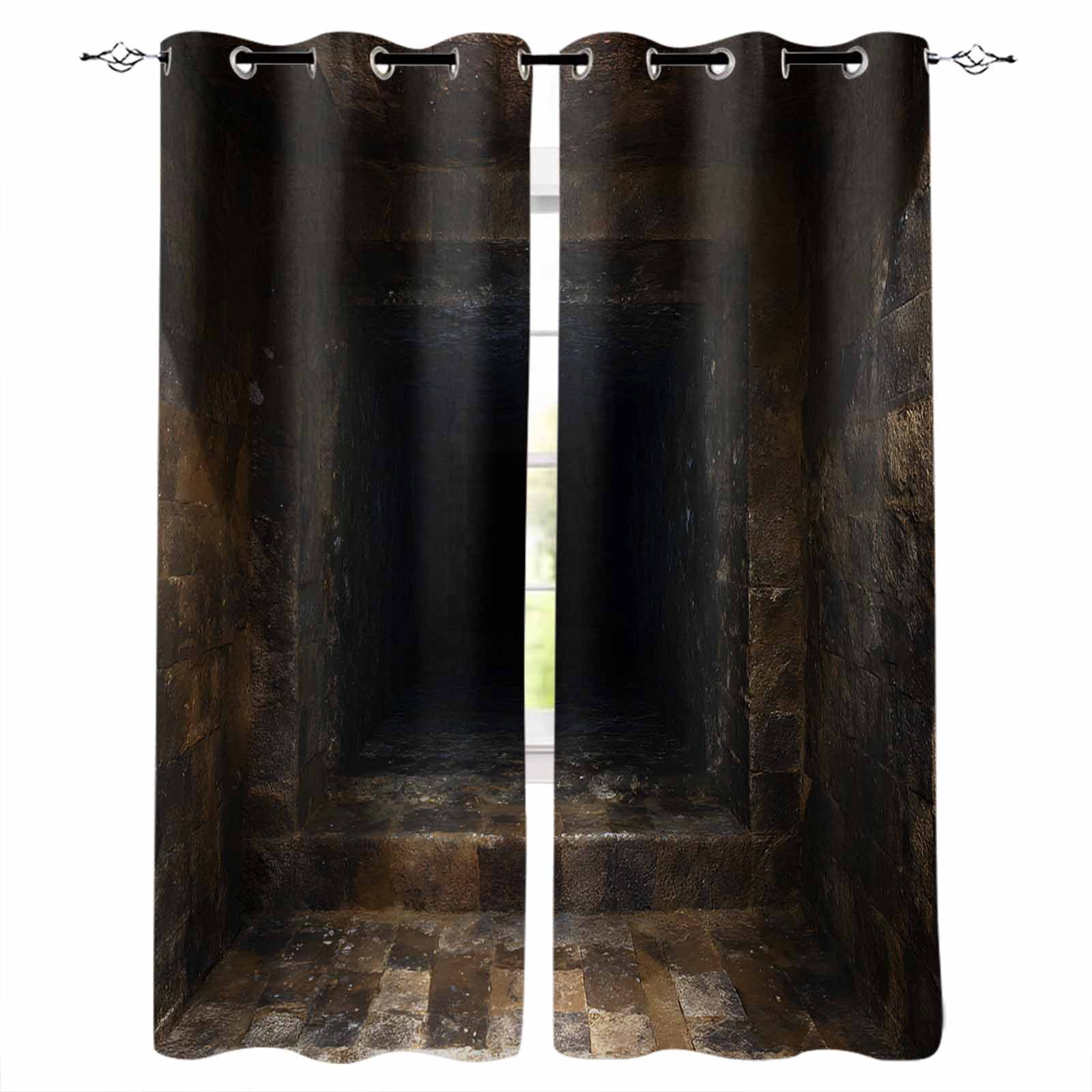 3D Optical Illusion Blackout Curtains for Bedroom, Visual Trap Looks ...