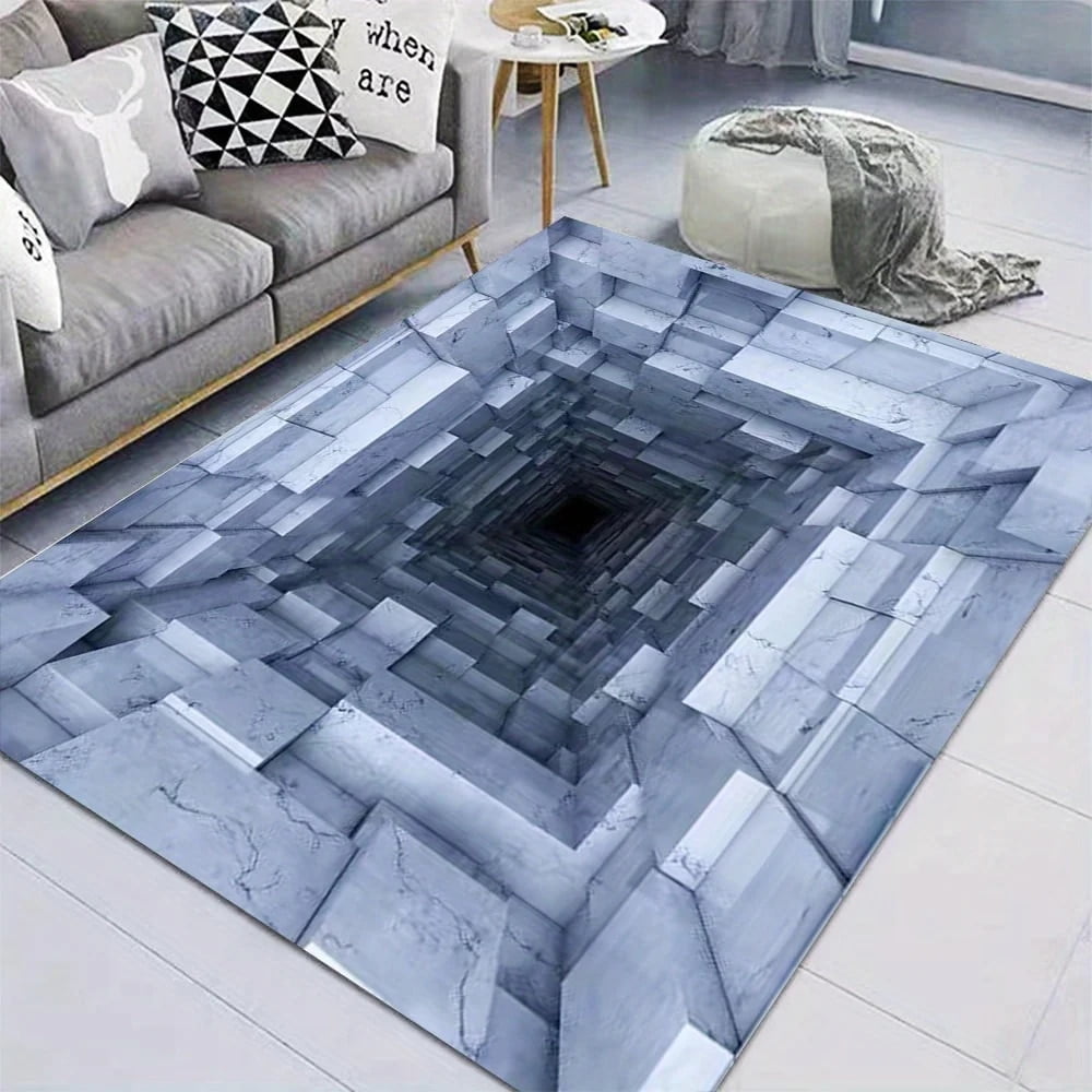 3D Optical Illusion Carpet for Living Room Decor Sofa Table Large Area ...