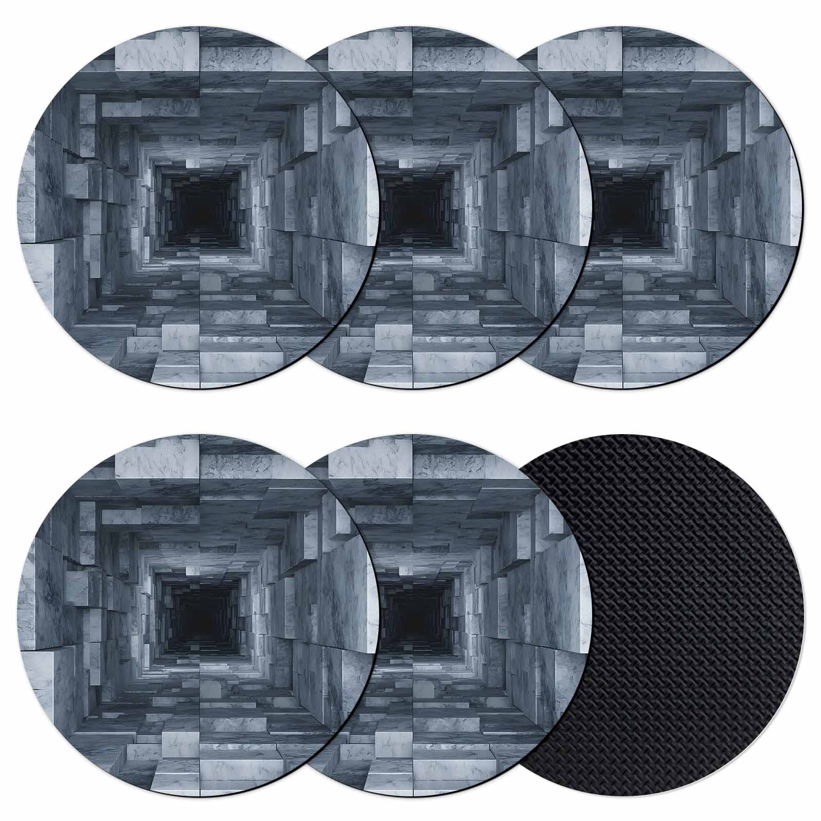 3D Optical Illusion Coasters Set of 6, Absorbent Coasters for Drinks ...