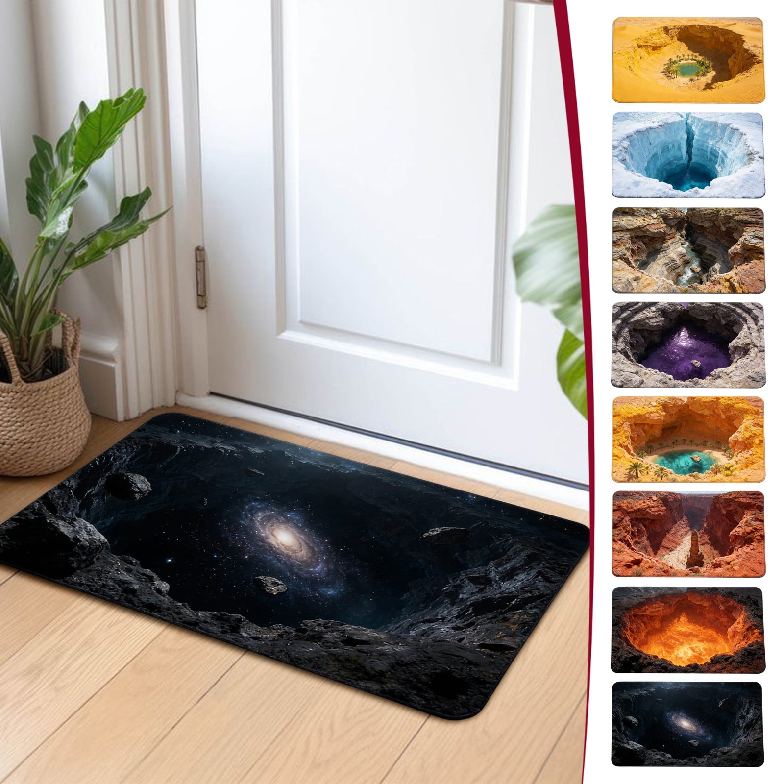 3D Optical Illusion Doormat - 24x16in Bottomless Hole Design Indoor ...