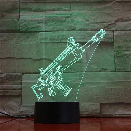 3D Optical Illusion Lamp Gun Neon Sign, 3D Creative Gun Safe Light, Gun ...