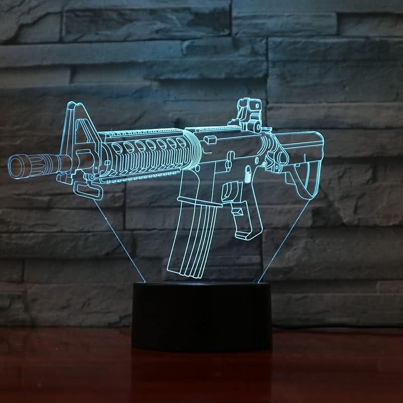3D Optical Illusion Lamp Gun Neon Sign, 3D Creative Gun Safe Light, Gun ...