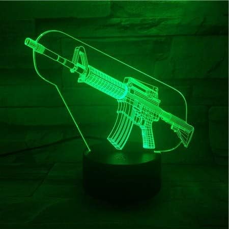 3D Optical Illusion Lamp Gun Neon Sign, 3D Creative Gun Safe Light, Gun ...