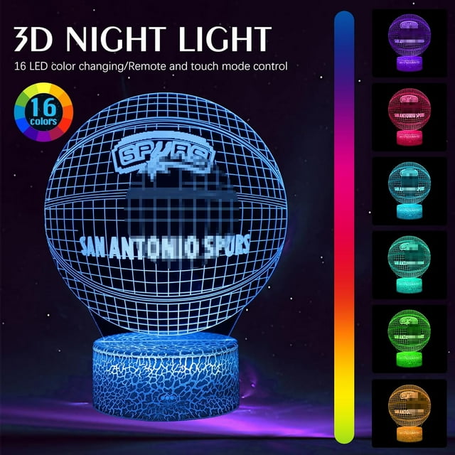 3D Optical Illusion Night Light 7 Colors Smart Change Light Table Lamp ...