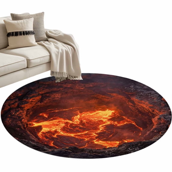 3D Optical Illusion Round Rug 4ft Washable Circle Entryway Rugs Non ...