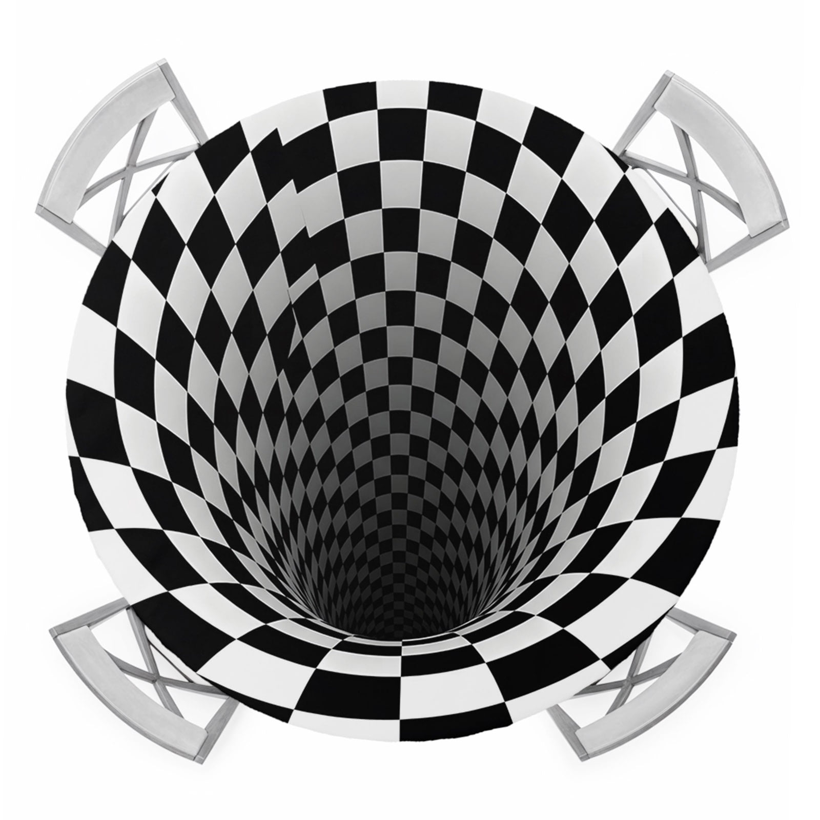 3D Optical Illusion Round Tablecloth for 55-60 Inch Tables,Fitted Table ...