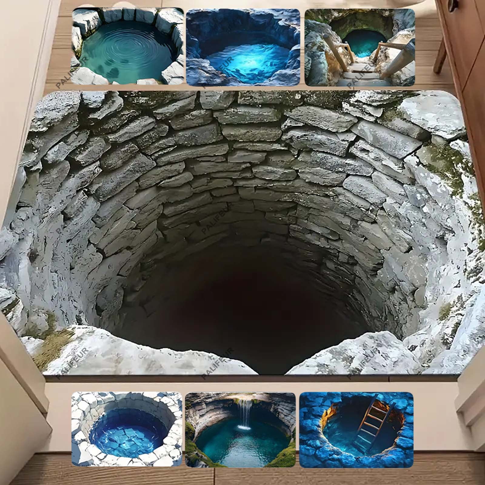 3D Optical Illusion Rug – Fun Non-Slip Mat for Bathroom & Front Door ...