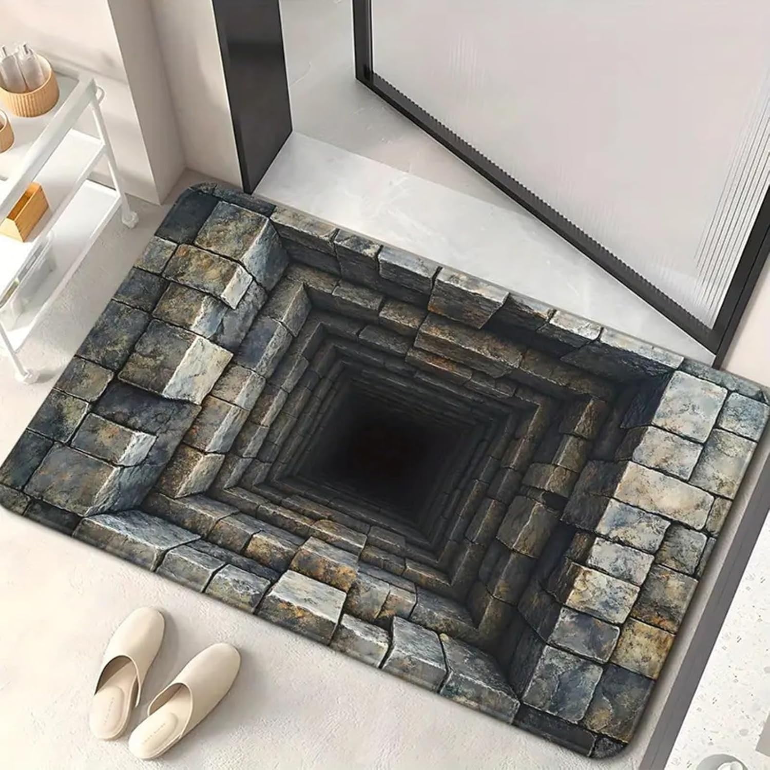 3D Optical Illusion Rug, Non-Slip Hole-Effect Carpet for Pets & Home ...