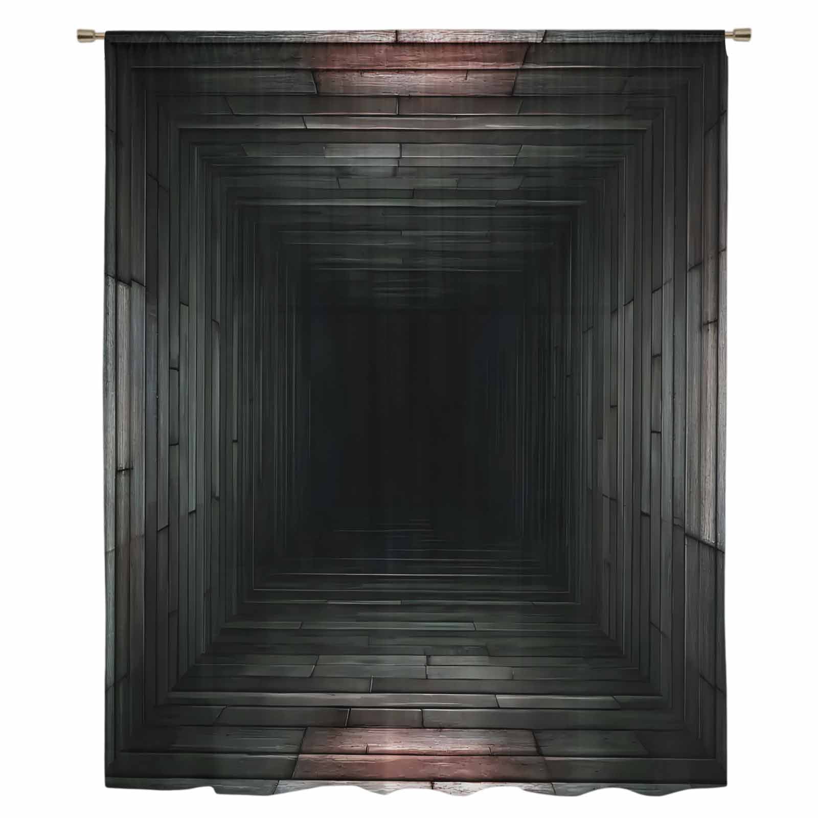 3D Optical Illusion Sheer Curtains 108" Extra Long, Visual Trap Looks ...