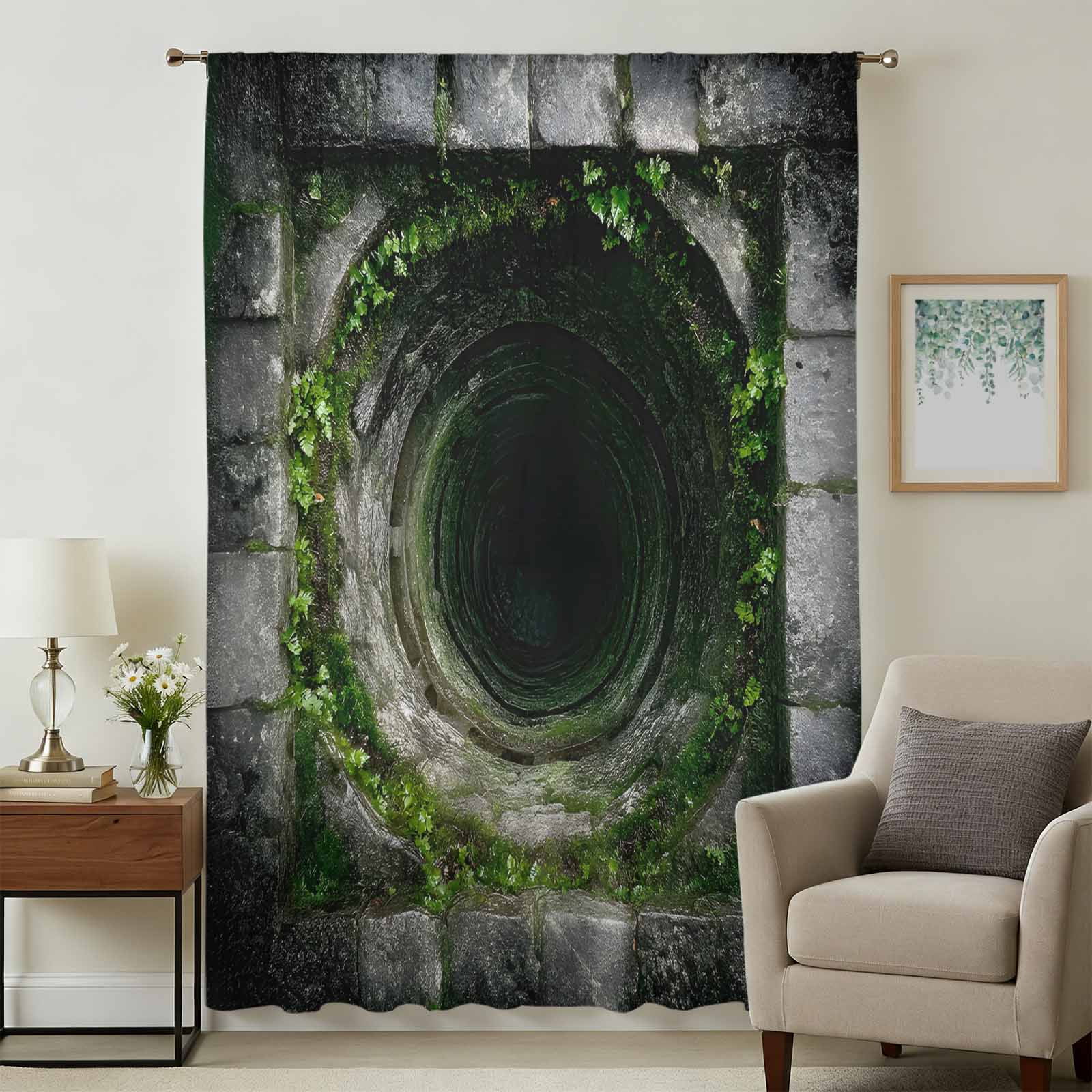 3D Optical Illusion Sheer Curtains 96 Inches Long for Living Room ...