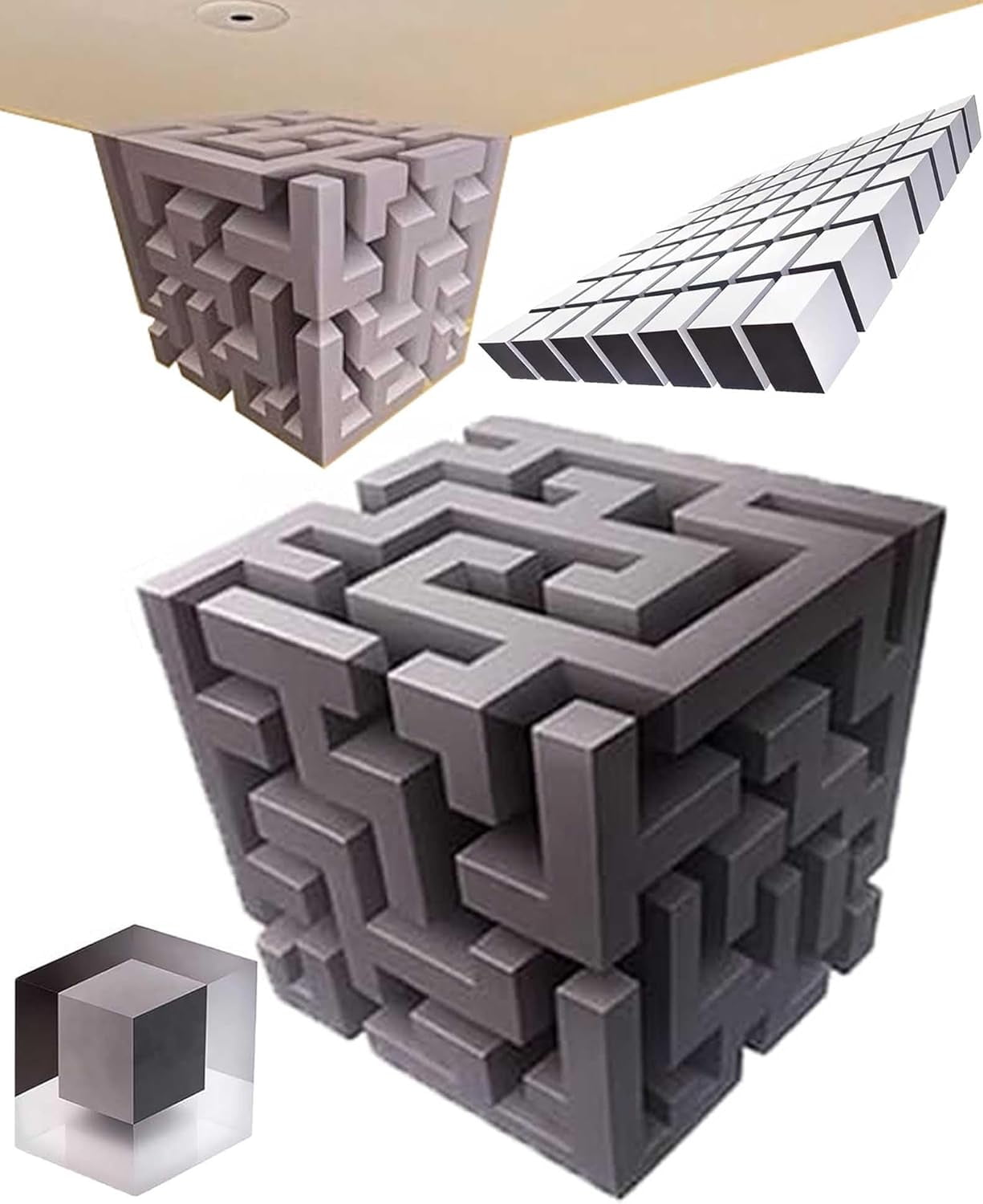3D Optical Illusion Wall Decal - 3D Corner Wall Art, Removable Peel and ...
