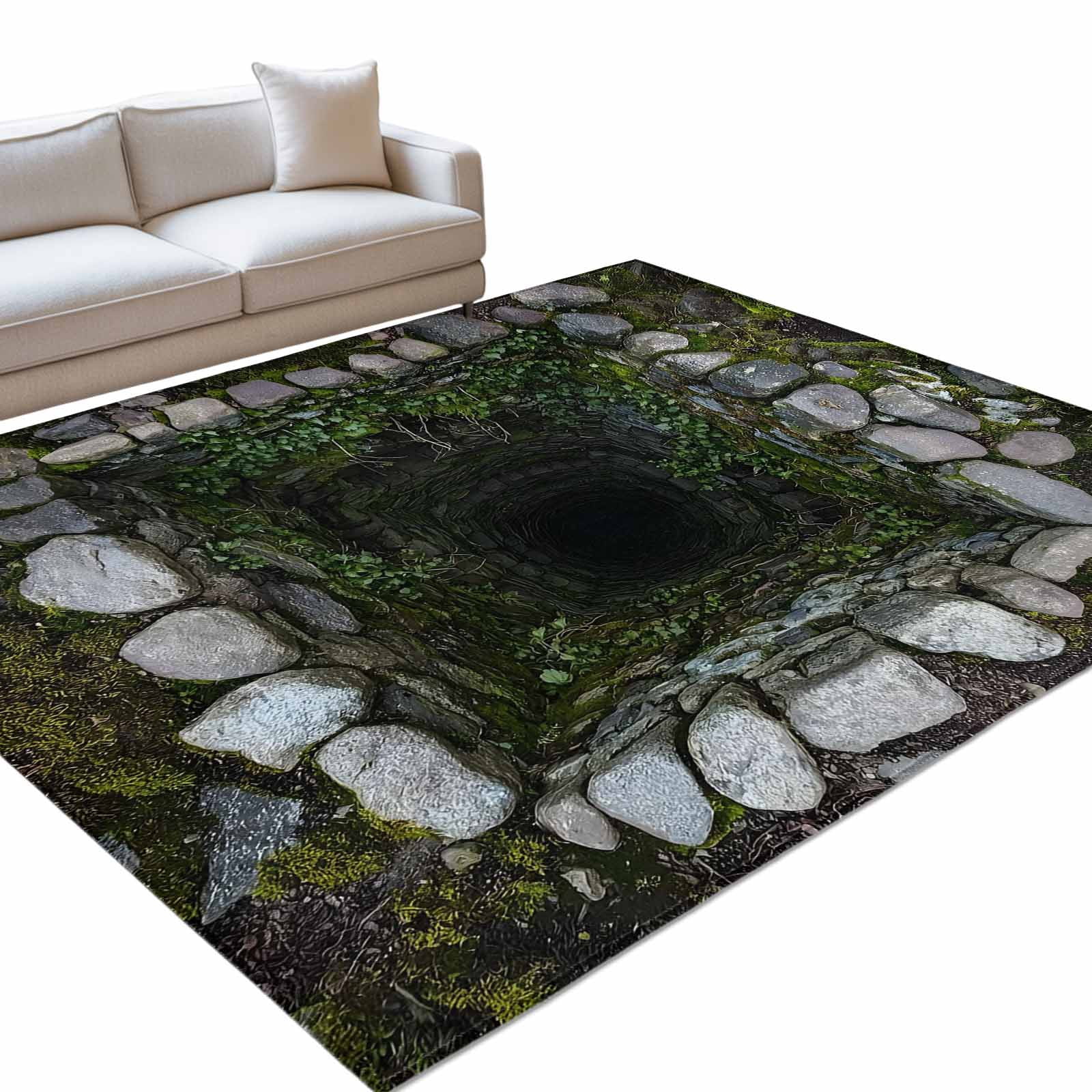 3D Optical Illusion Washable Rug 4x6 Area Rug for Living Room Bedroom ...