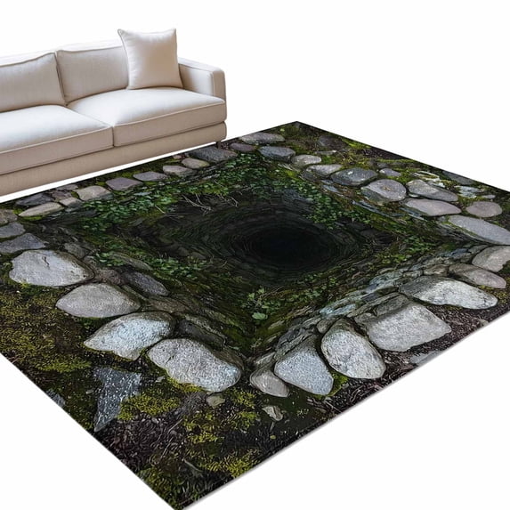 3D Optical Illusion Washable Rug 4x6 Area Rug for Living Room Bedroom ...