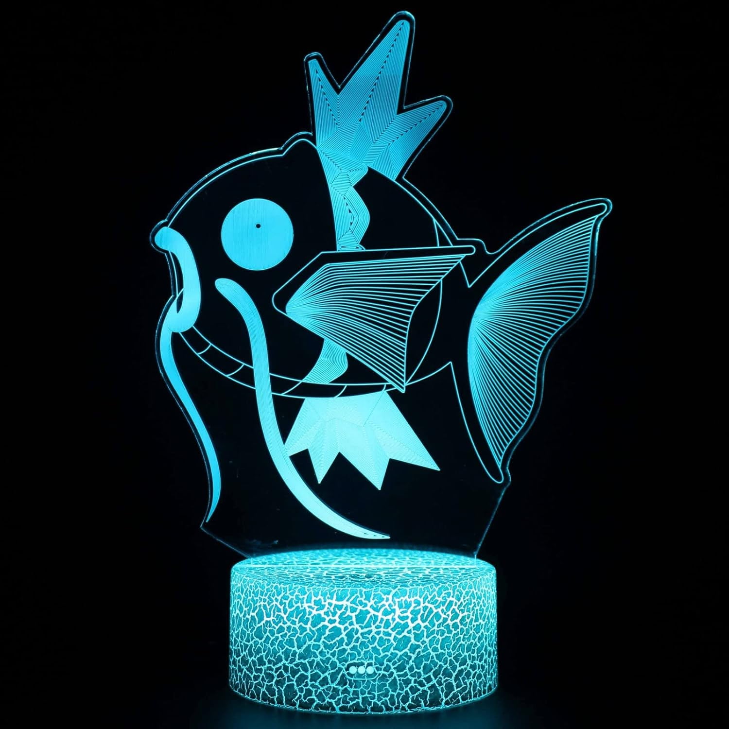 3D Optical Lamp Illusion Night Light Small Fish Mood Light 7 Colour ...