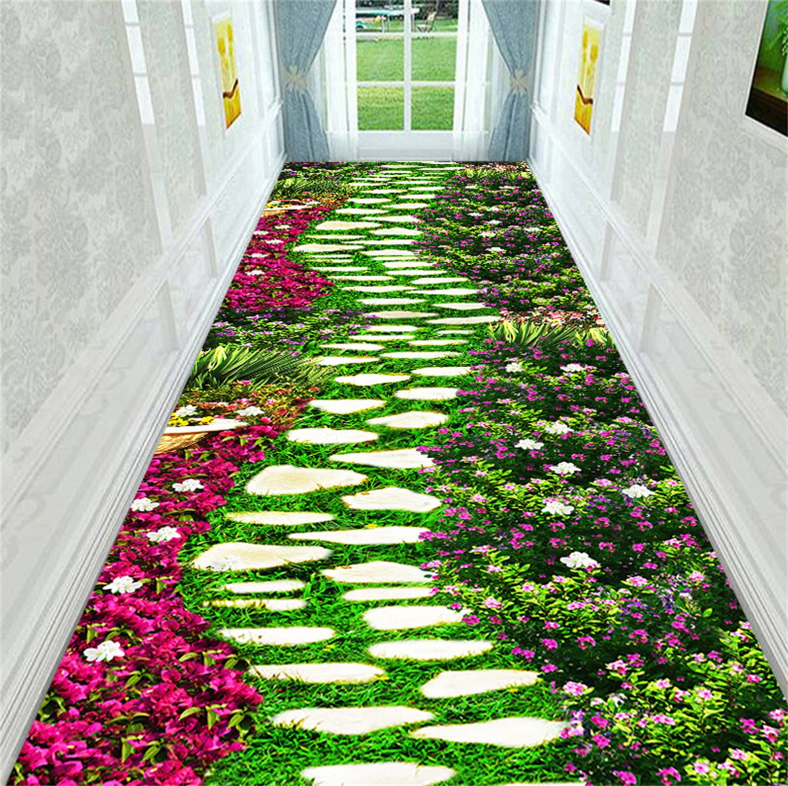 3D Optical n Hallway Runner Carpets 3D Fun Sensation of Falling Living ...