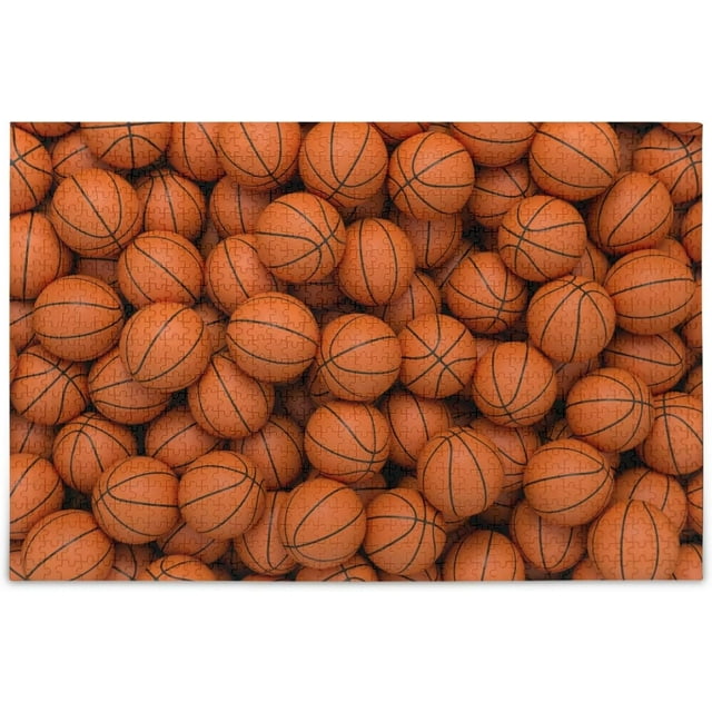 3D Orange Basketball Jigsaw Puzzles for Adults 1000 Pieces, Die-Cut ...