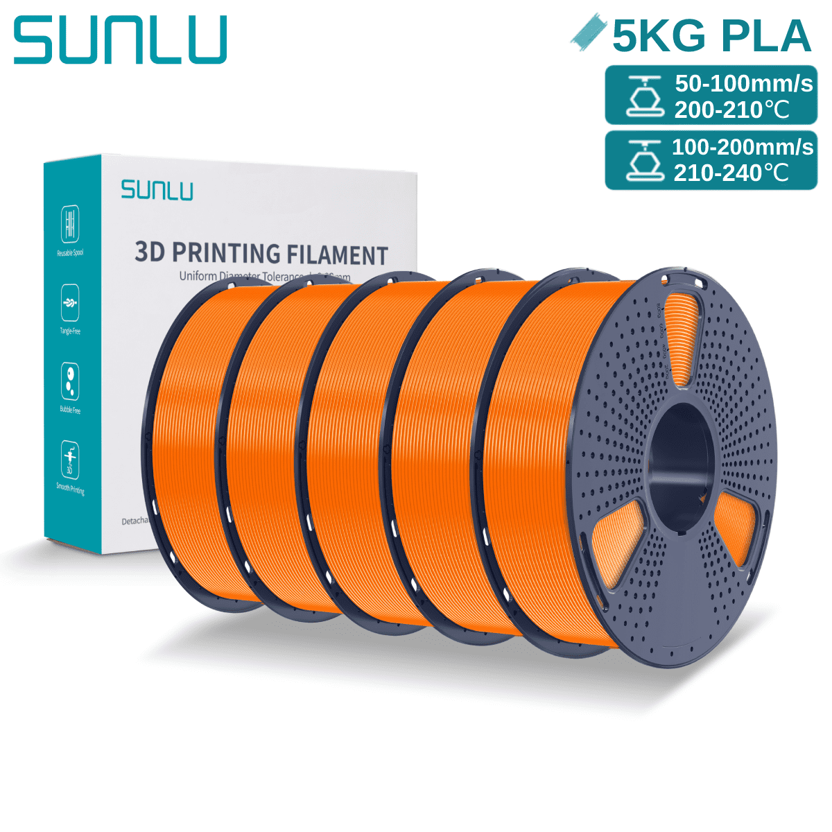 3D PLA Filament 1.75mm 5KG Multicolor Neatly Wound PLA Plastic 3D ...