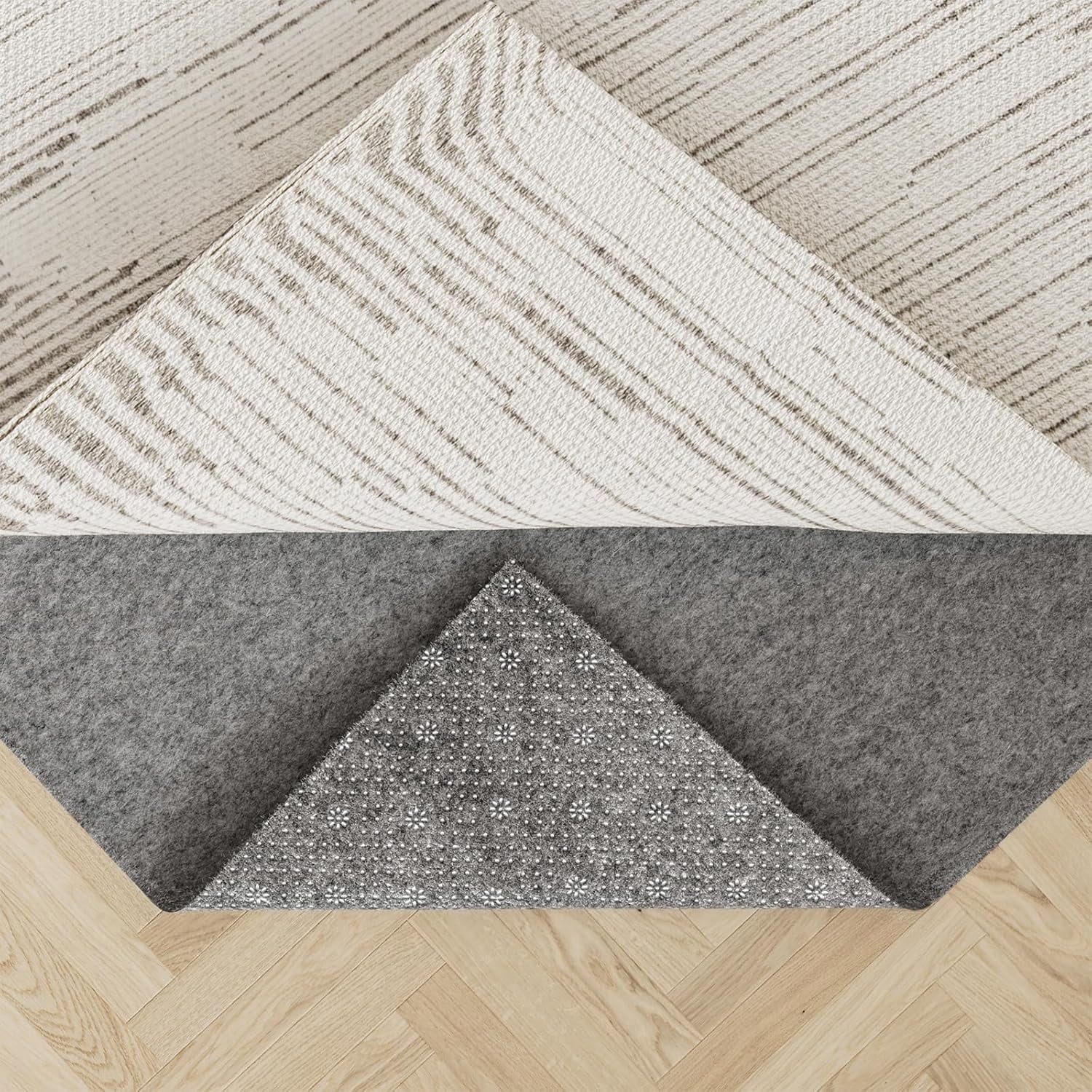 3D PVC Dots Back Side Premium Felt Rug Pad, 8x10 Ft, 1/6 Inch Thick ...