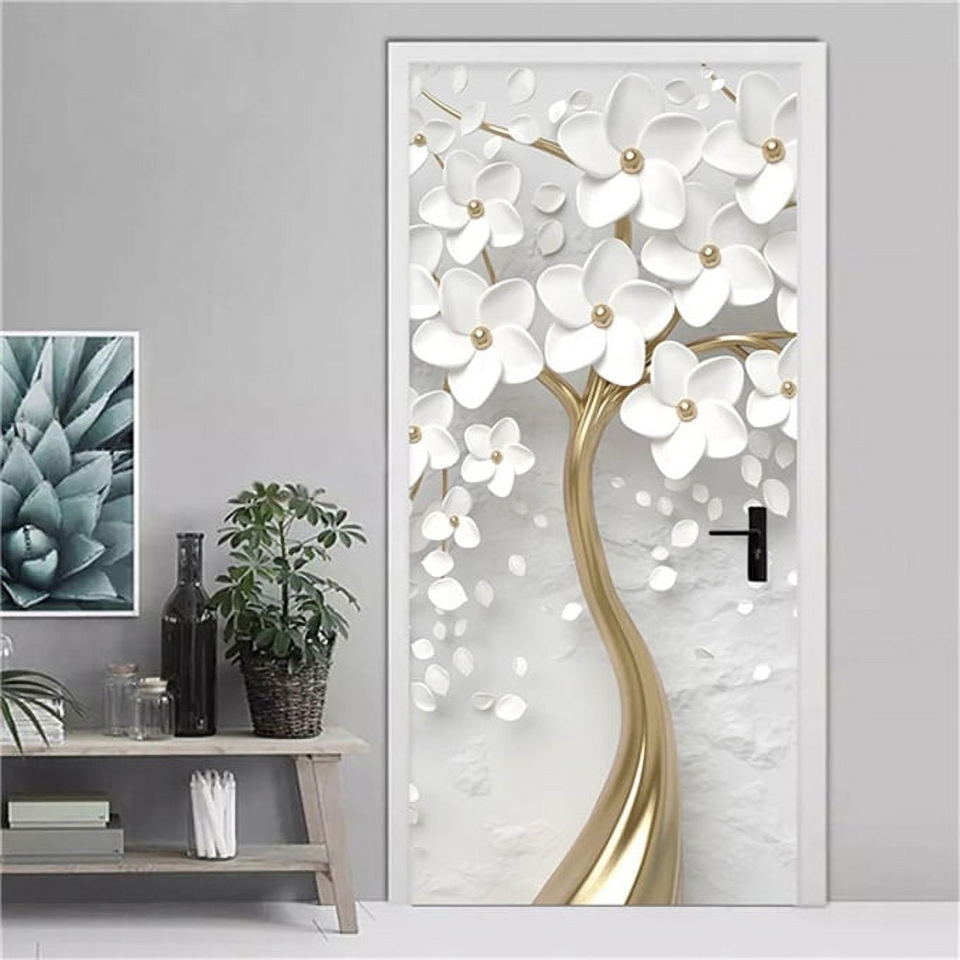 3D PVC Modern Design Door Sticker Porch Bedroom Decoration Poster Peel ...