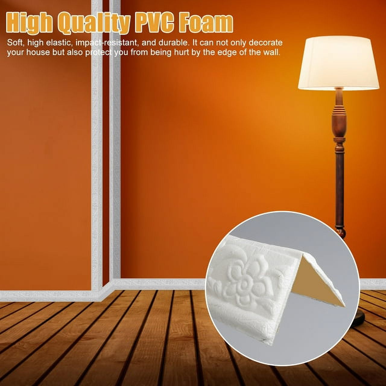 3D PVC Waterproof Self Adhesive Wallpaper Border, Elegant Floral ...