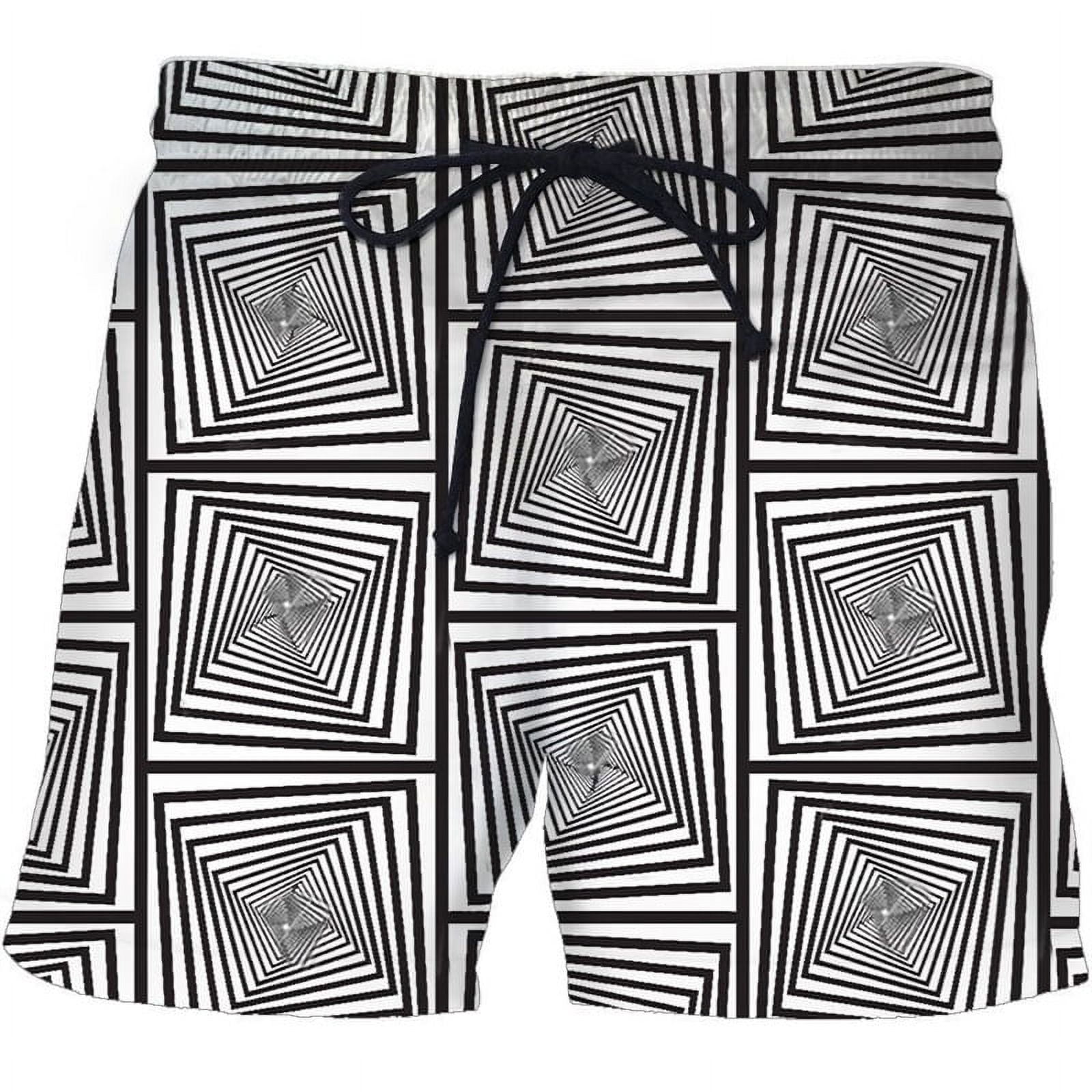 3D Paisley Dazzle n Printed Beach Shorts Men Summer Short Pants Elastic Waist Board Trunks ...