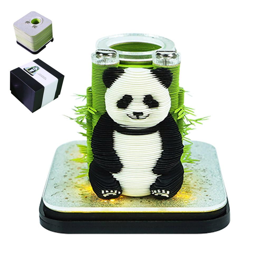 3D Panda Memo Pad and Calendar, Tear-Away Paper Sculpture Notepad with ...