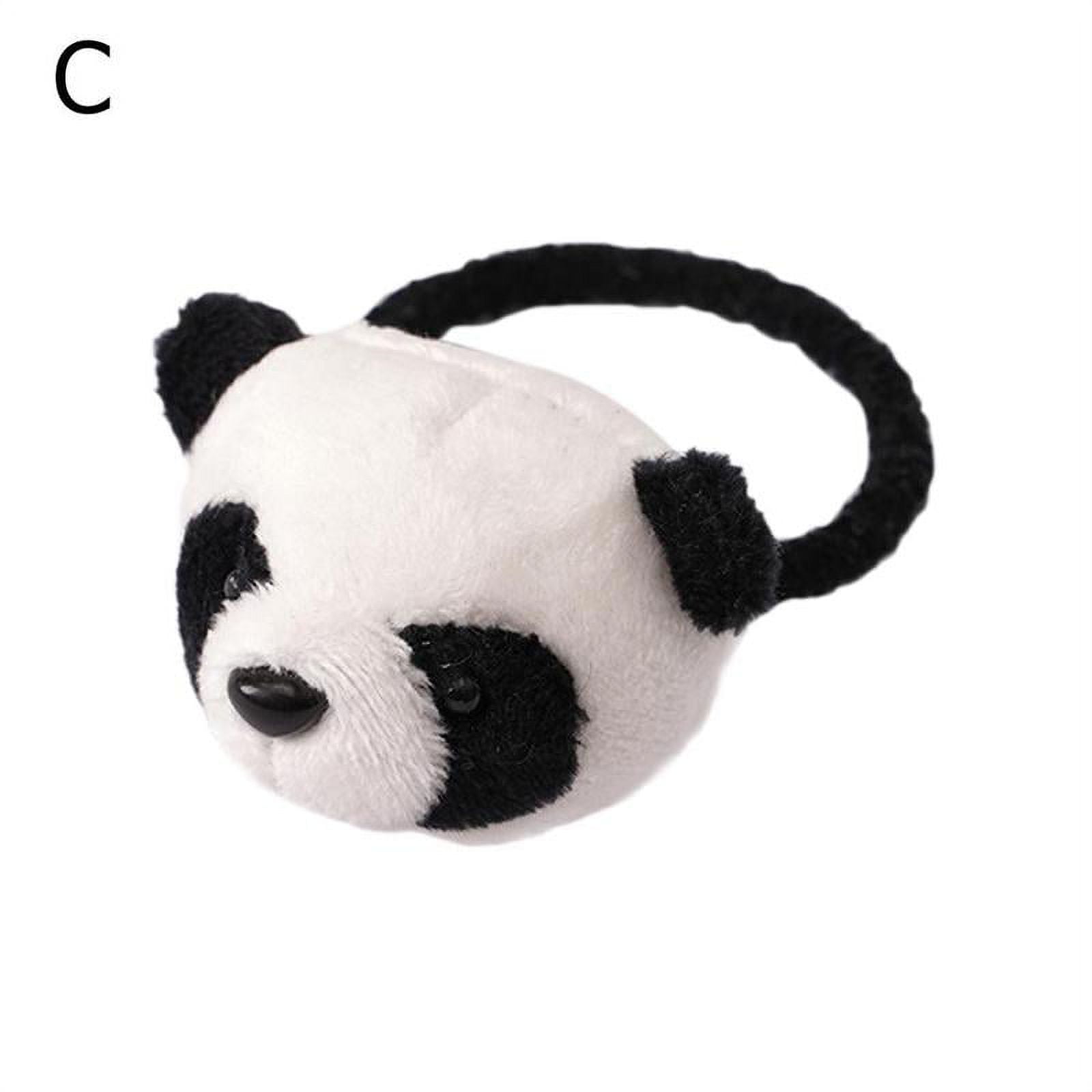 3D Panda Series Soft Panda Plush Hair Ring Hair Doll Clips For Girls ...