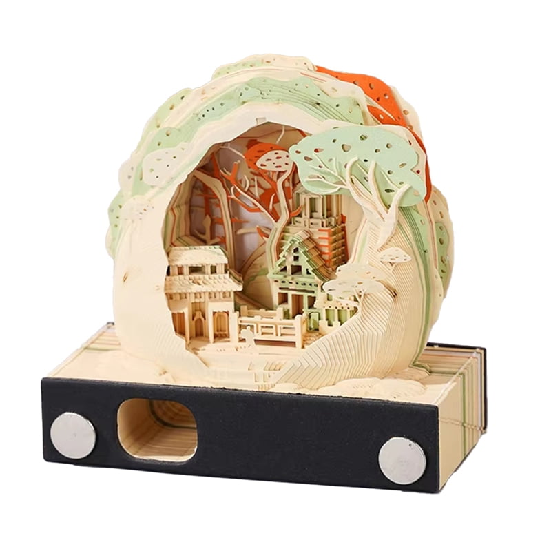 3D Paper Carving Art Calendar - Office Desktop Ornament, Birthday Gift ...