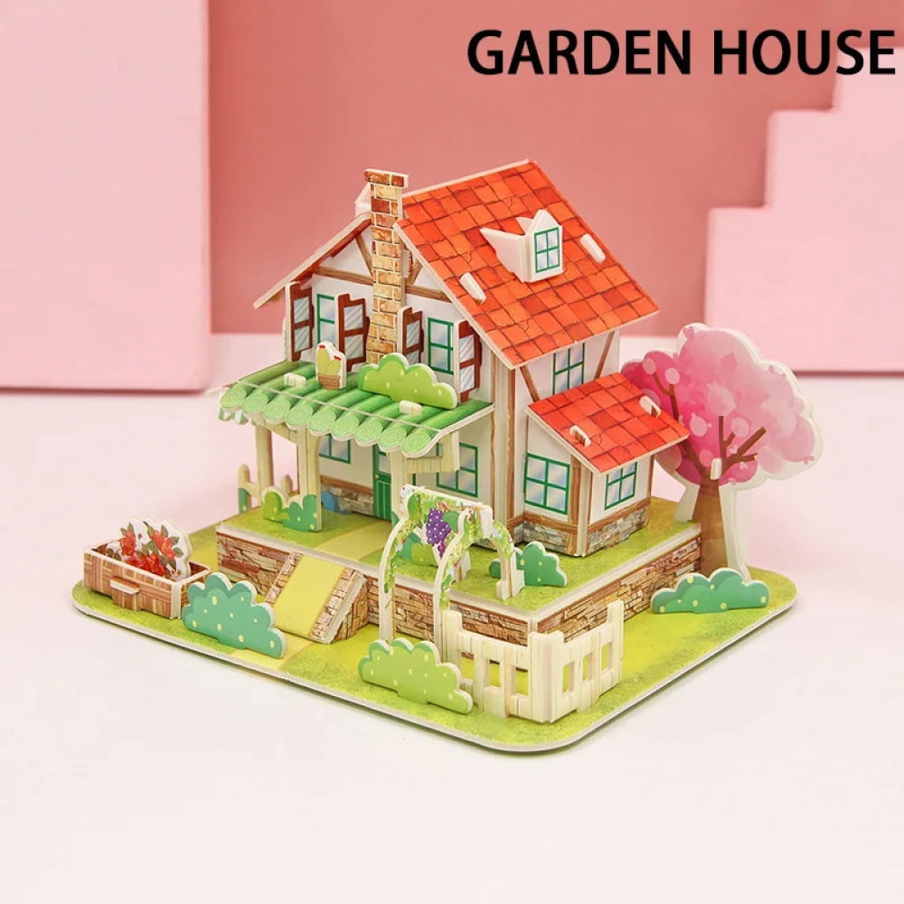 3D Paper Puzzle Montessori Miniature Houses Funny Carton Construction ...