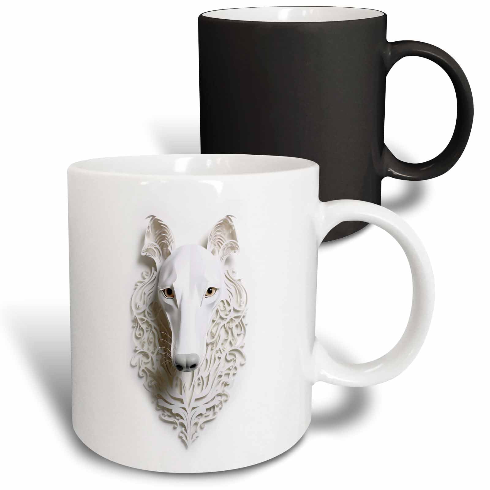 3drose, 3d Papercut Design of a Greyhound, 11oz Magic Transforming Mug ...