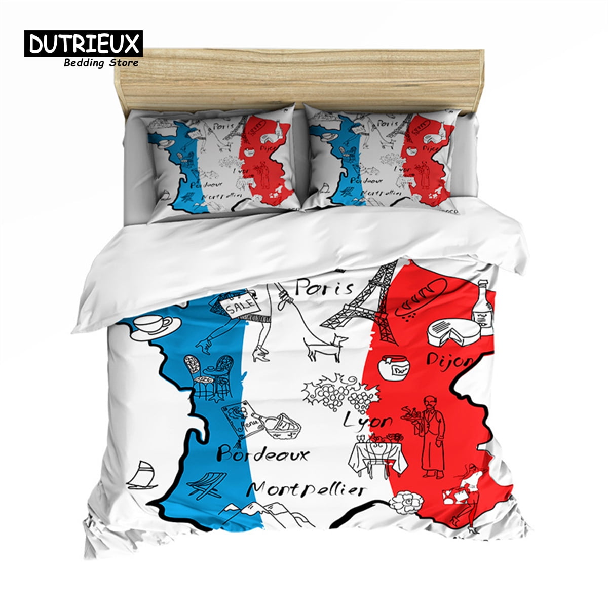 3D Paris Bedding Set Eiffel Tower Duvet Cover Set tic Couple With ...