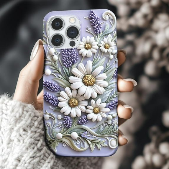3D Pastel Botanical Daisy and Lavender Floral Phone Case 11 12 13 14 15 ...