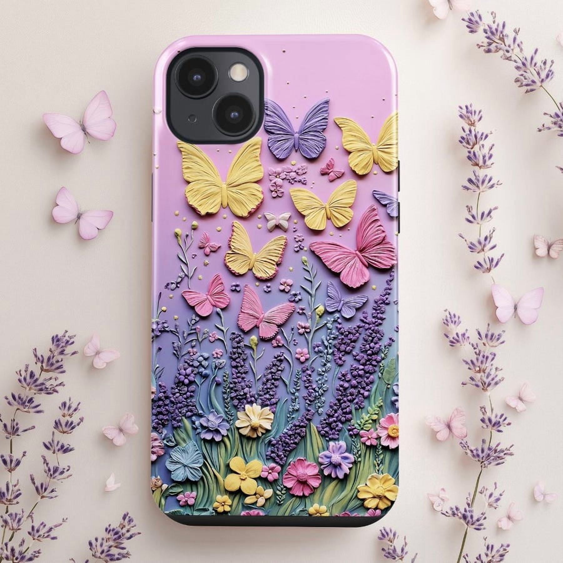 3D Pastel Fairycore Butterfly and Lavender Garden Phone Case 11 12 13 ...